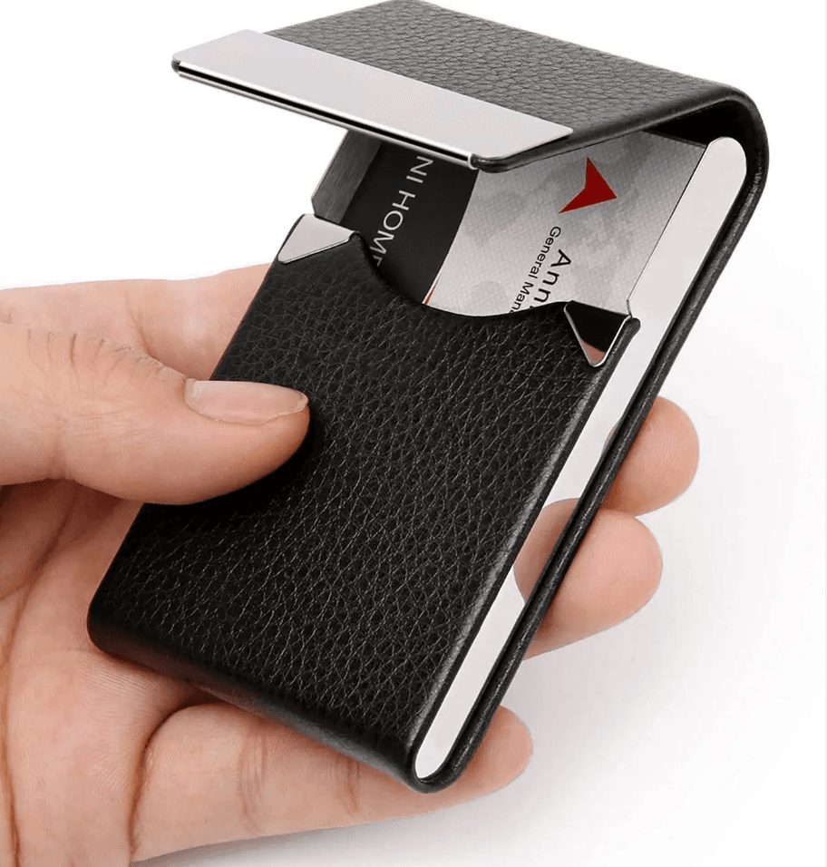 Customized PU Leather Business Card Holder Case Name Card Holder Slim ...