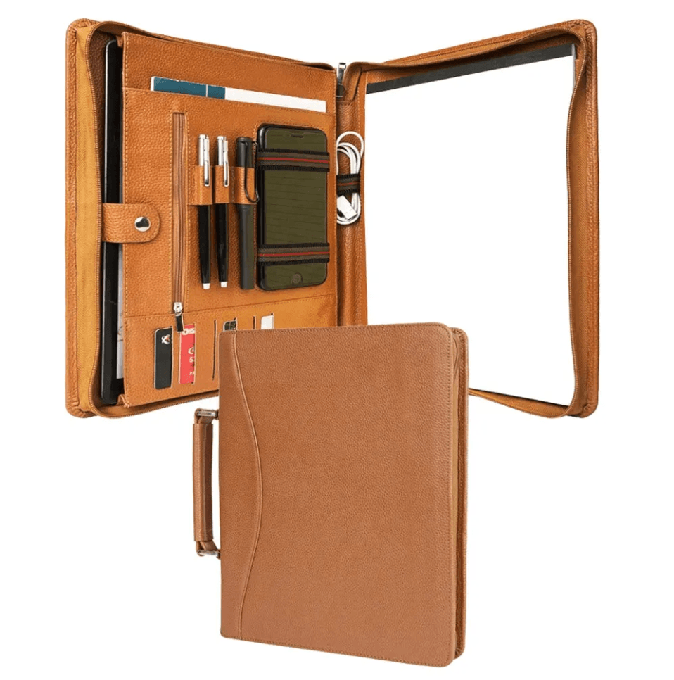 ISO BSCI Factory Custom A4 map leather conference presentation folder ...