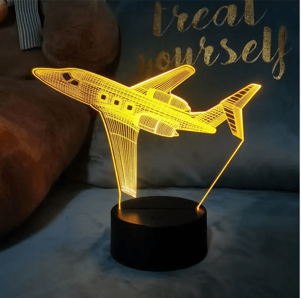 Creative 3D illusion airplane shaped romantic night light with LED ...